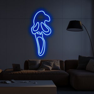 Scream Ghostface Neon Sign, Scream Neon Sign, Ghostface Neon Sign ...