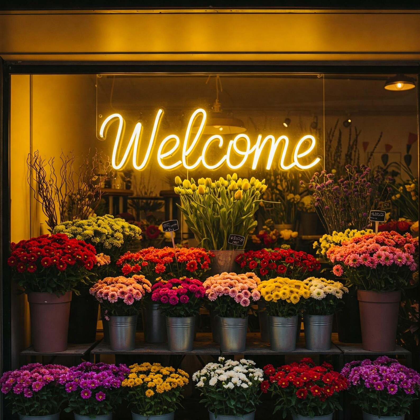 Custom LED Flower Shop Sign, LED Storefront Light for Business, Florist ...