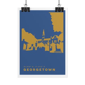 GEORGETOWN DC Rolled Travel Poster Print Dual Color Pop Series - Etsy
