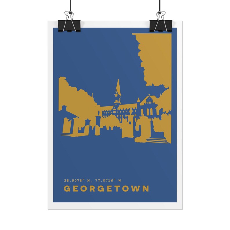 GEORGETOWN DC Rolled Travel Poster Print Dual Color Pop Series - Etsy