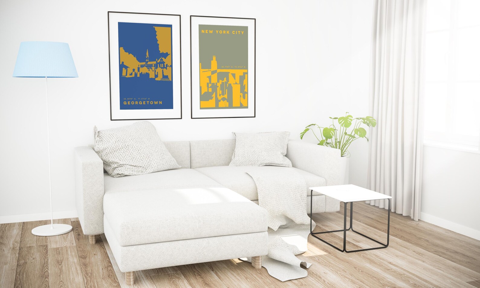 GEORGETOWN DC Rolled Travel Poster Print Dual Color Pop Series - Etsy