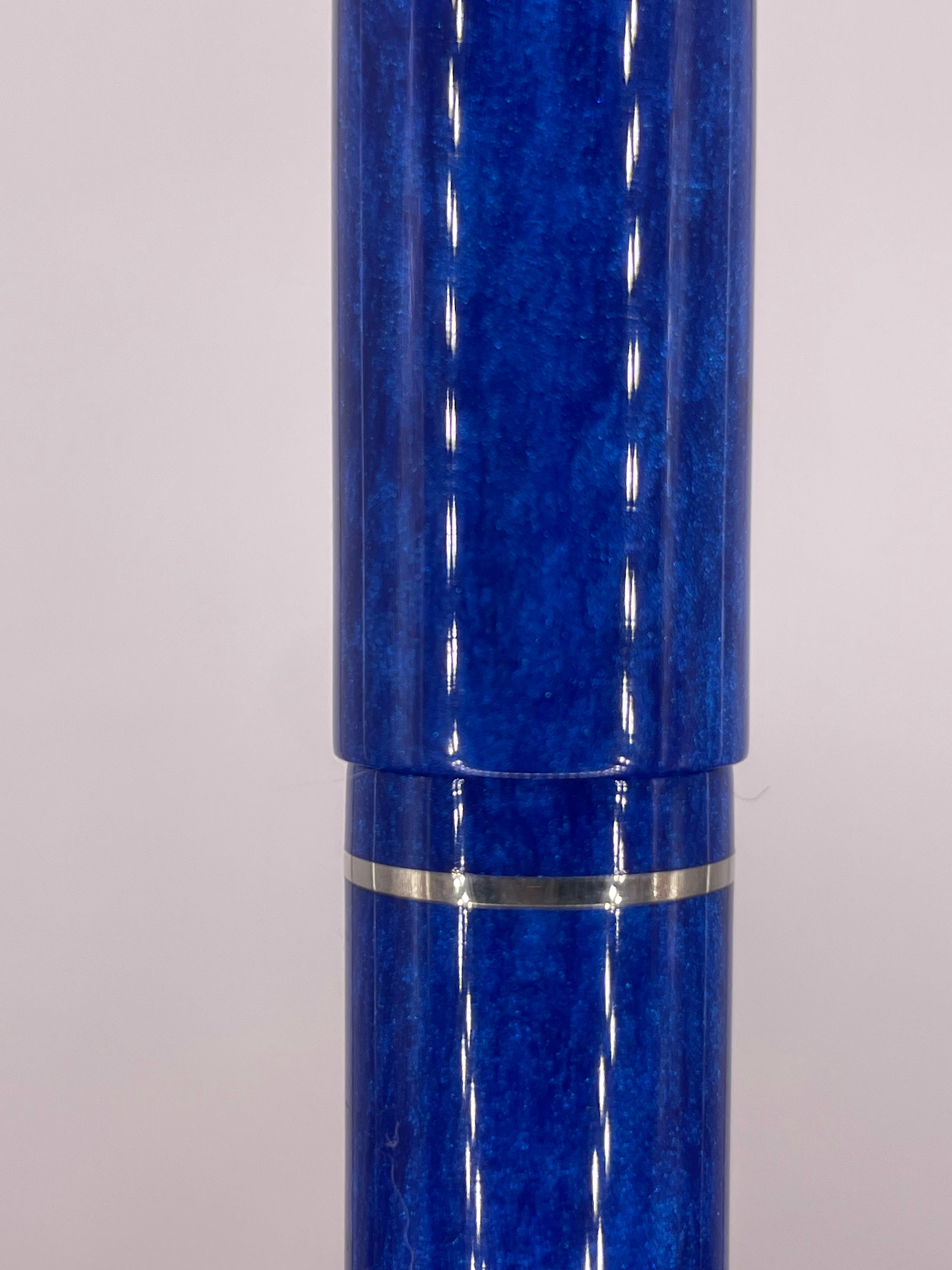Custom Blue Sapphire Fountain Pen With Nickel Silver Accent - Etsy