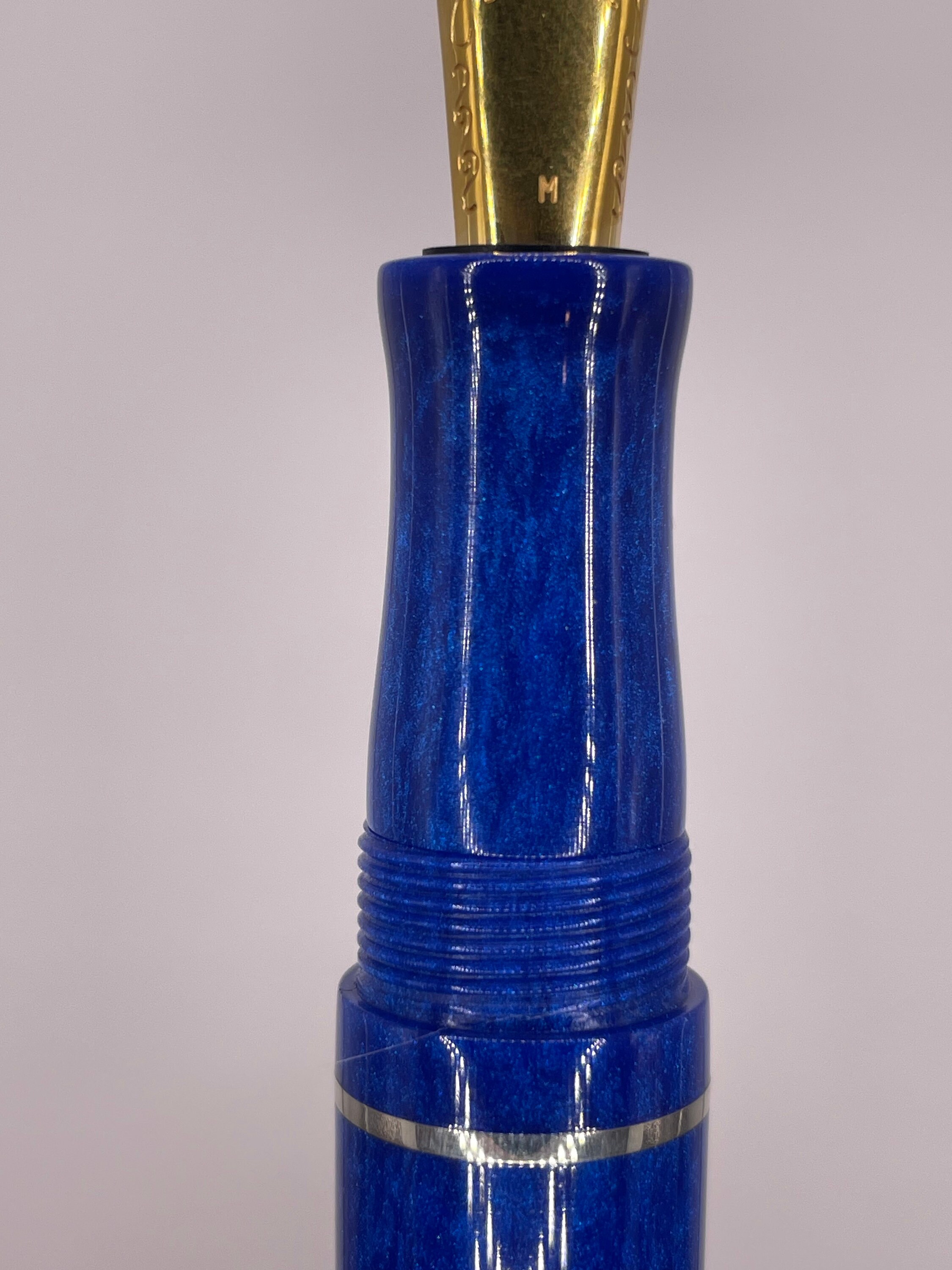 Custom Blue Sapphire Fountain Pen With Nickel Silver Accent - Etsy