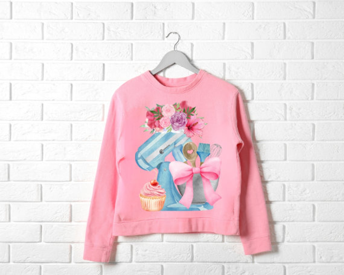 Coquette Floral Baking Mixer Instant Download Watercolor PNG File for ...