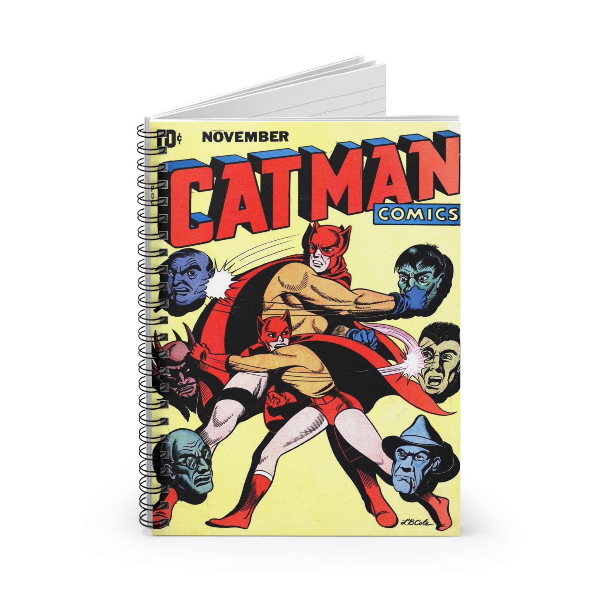 Cat-man Issue 26 Golden Age Edition Catman Superhero Comic Book Reading Journal Spiral Notebook ...