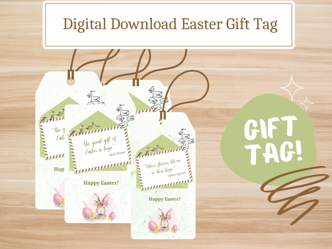 Easter Gift Tags Happy Easter Printable Tags Easter Quotes Basket Tag ...
