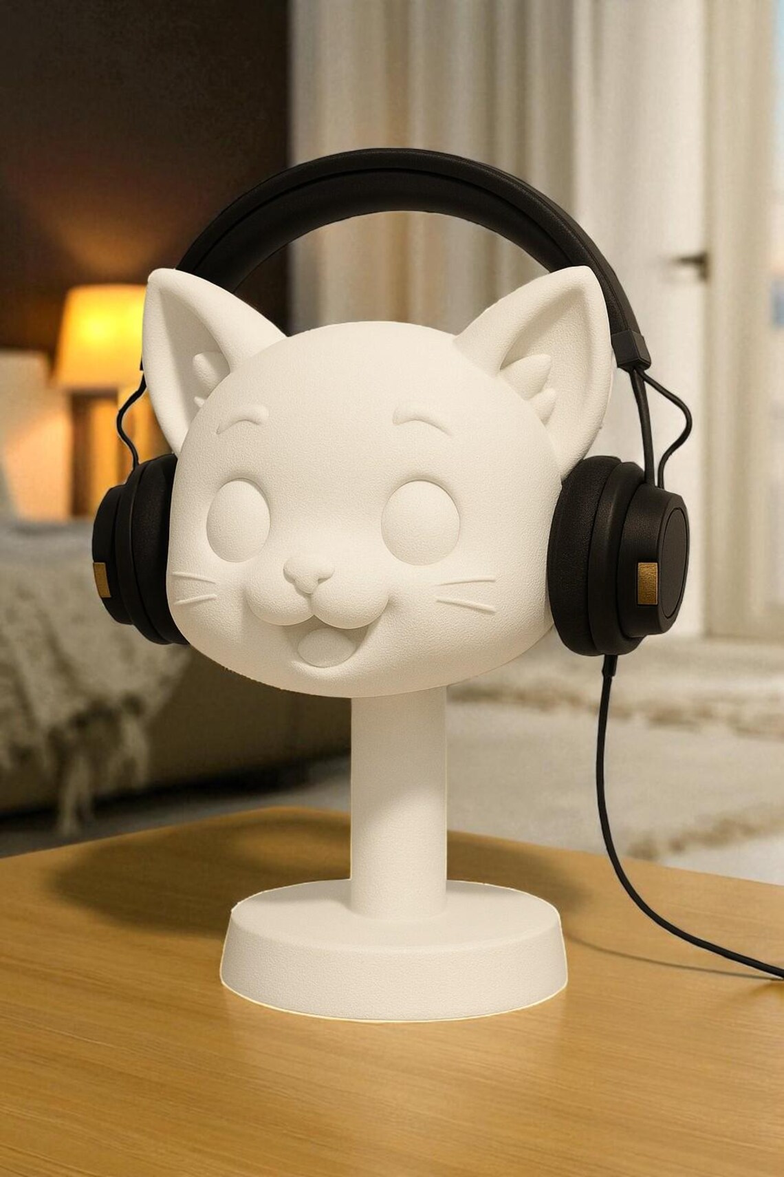 Chibi Cat Headphone Stand: Kawaii Desk Organizer - Etsy