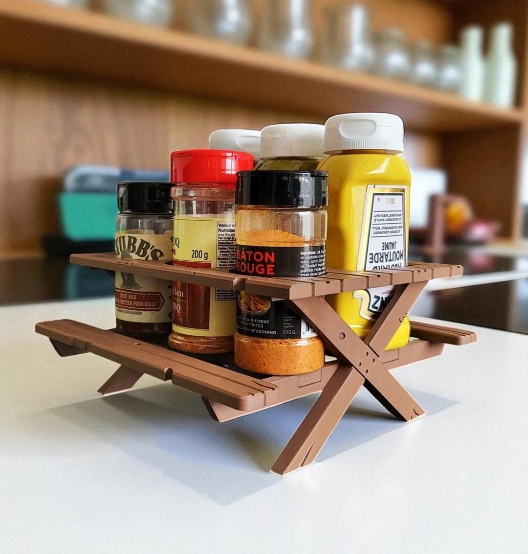 Mini Picnic Table Condiment Holder: BBQ Party Organizer - Etsy