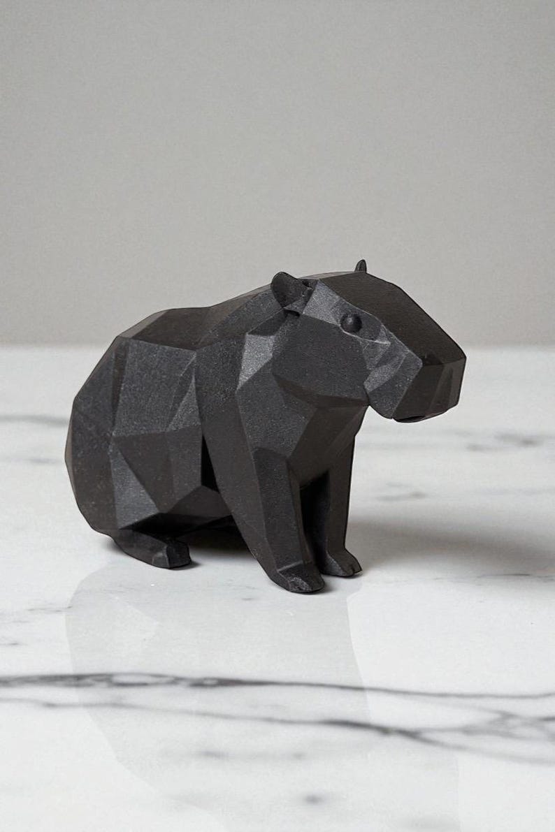 Low Poly Capybara Statue: Modern Geometric Decor - Etsy