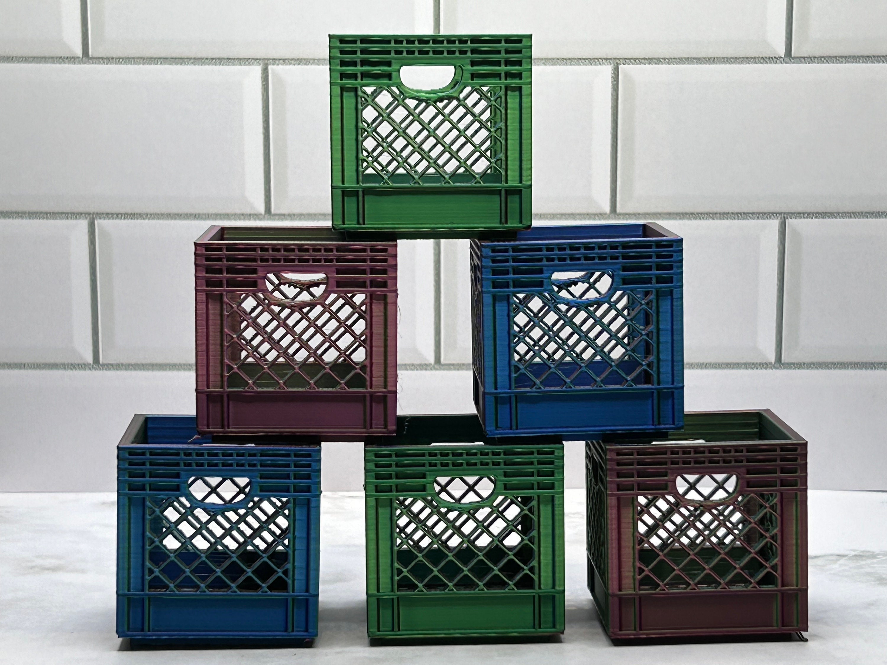 Stackable Plastic Mini Crates Small Item Crate, Mini Storage Bin, Milk ...