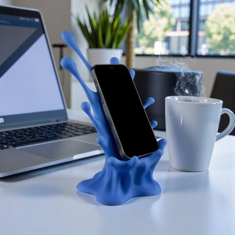Water Splash Phone Holder | 3D Printed Splash Phone Stand | Desk Phone ...