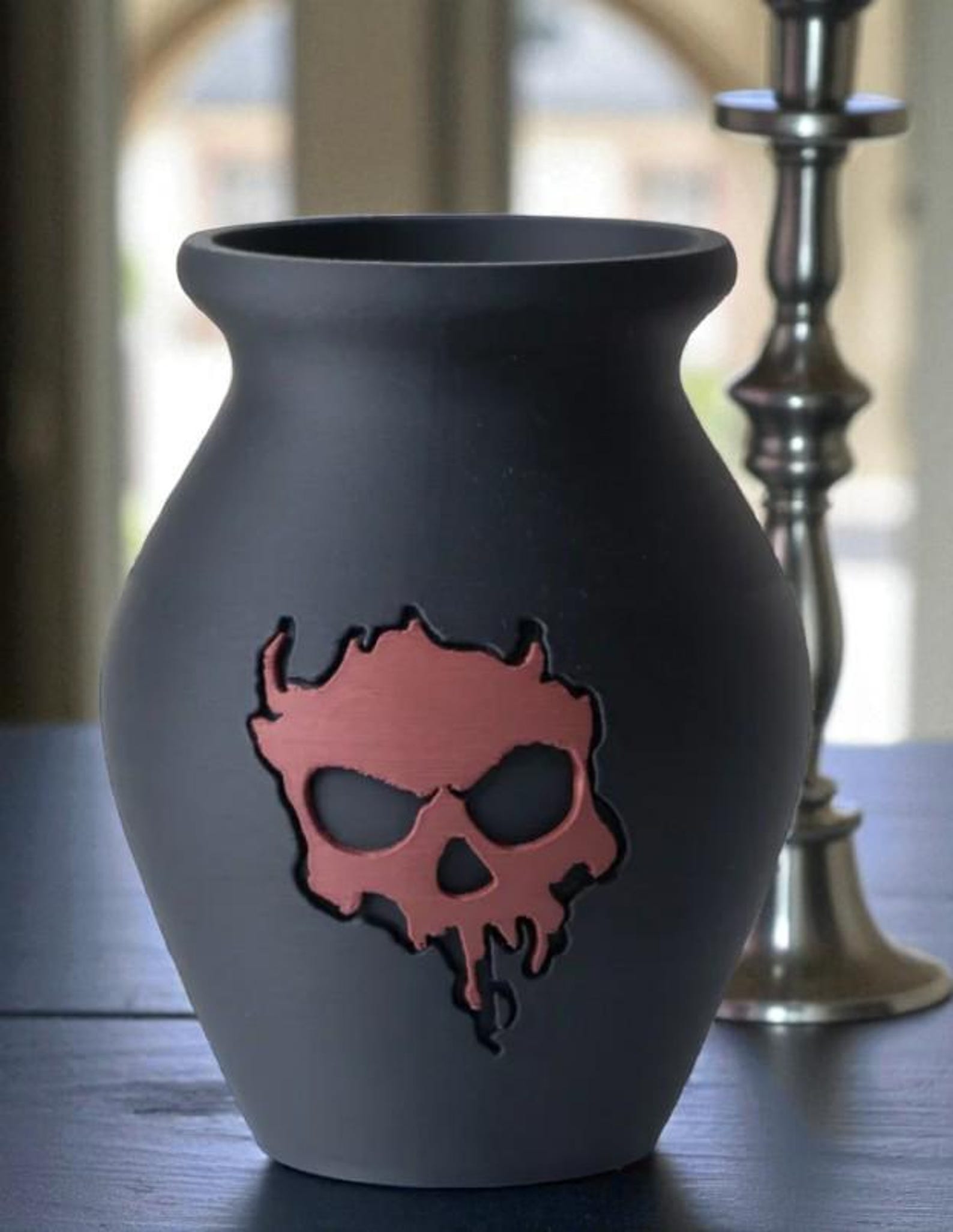 Dark Skull Flower Vase: Gothic Planter Pot, Creepy Home Decor - Etsy