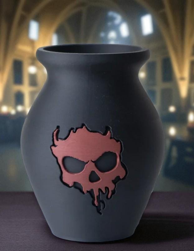 Dark Skull Flower Vase: Gothic Planter Pot, Creepy Home Decor - Etsy