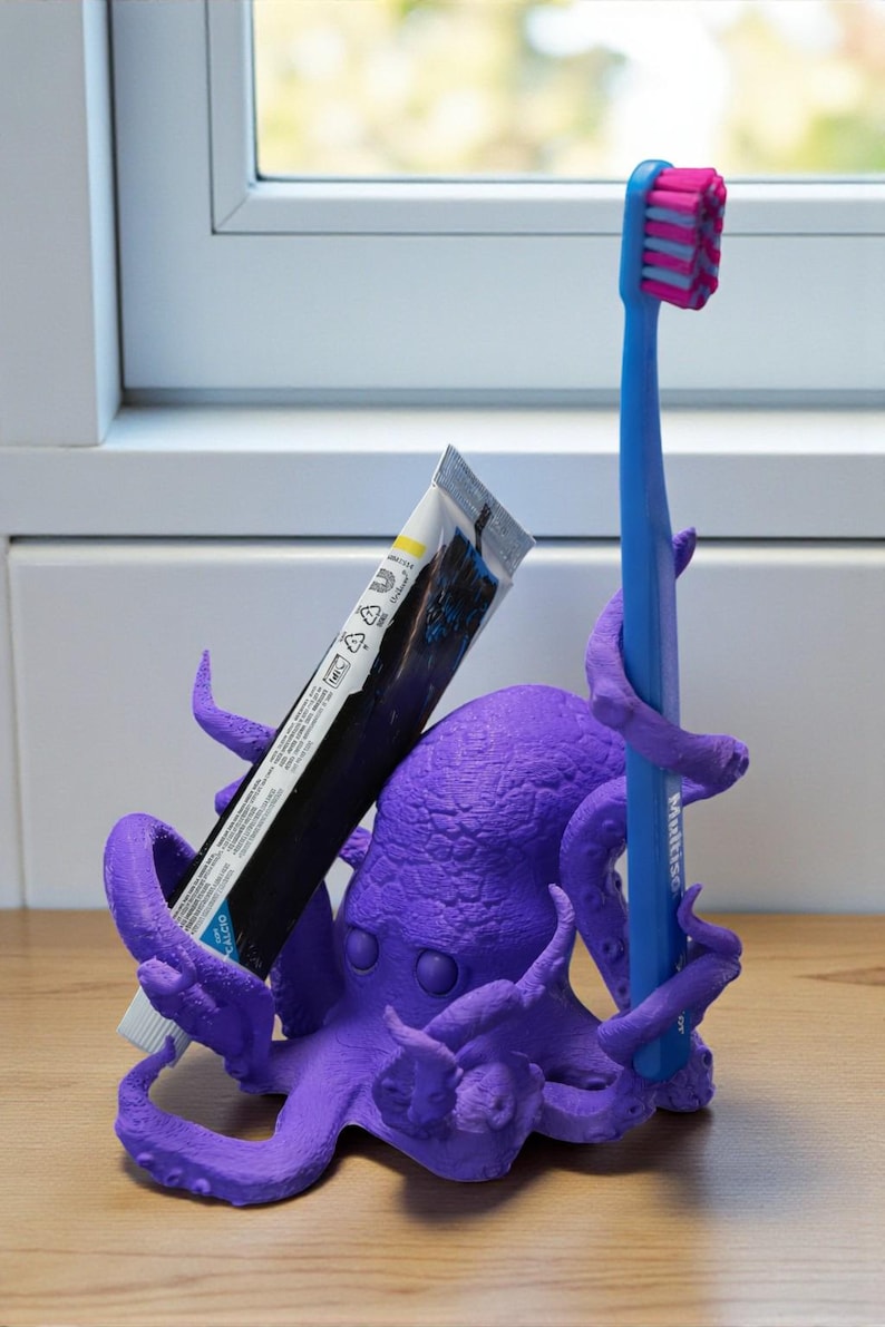 Octopus Toothbrush Holder | Bathroom Decor - Etsy