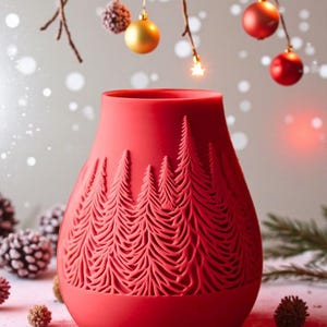 Winter Forest Vase: Patterned Home Decor Centerpiece - Etsy