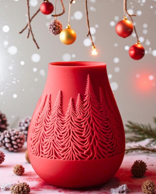 Winter Forest Vase: Patterned Home Decor Centerpiece - Etsy