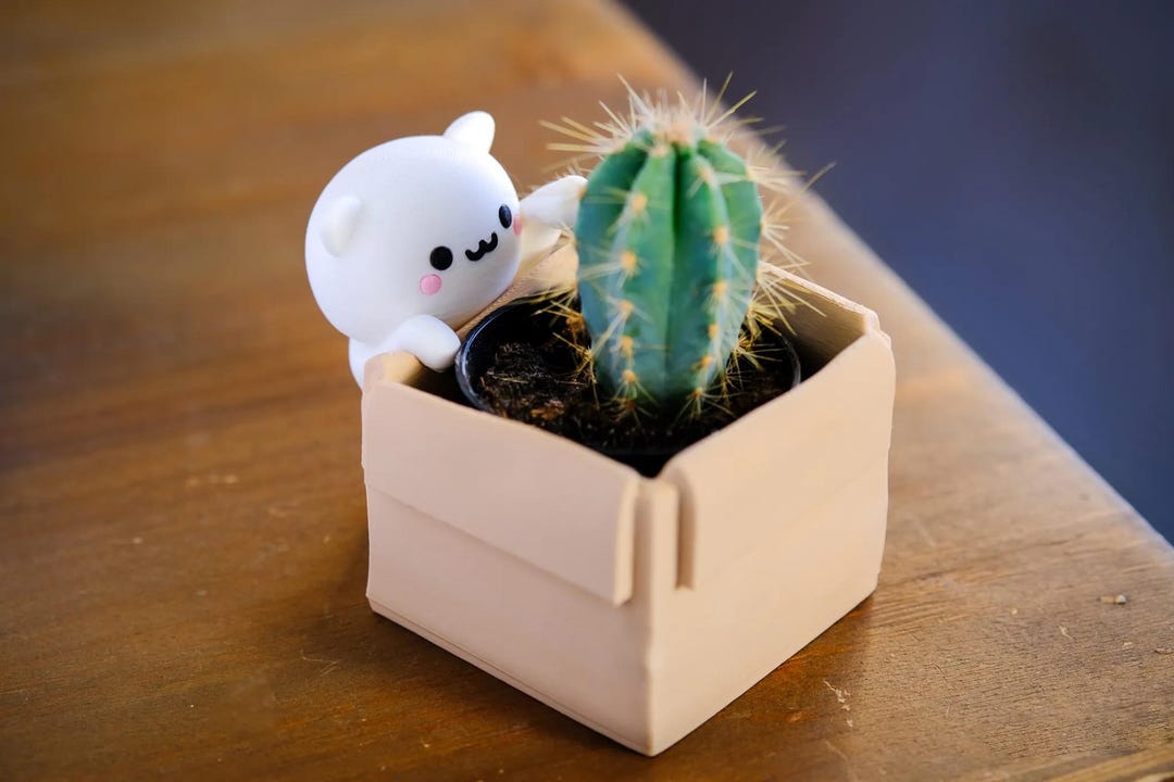 Cat Planter Box | Mini Cat Plant Box, Cute Cat Plant Holder, Mini Cat ...