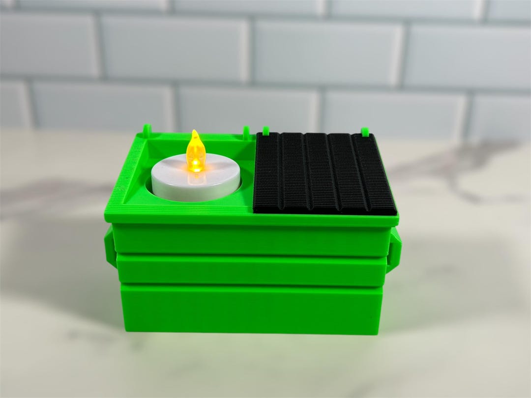 Dumpster Fire Tea Light | Tea Light Candle, LED Dumpster Candle, Custom ...