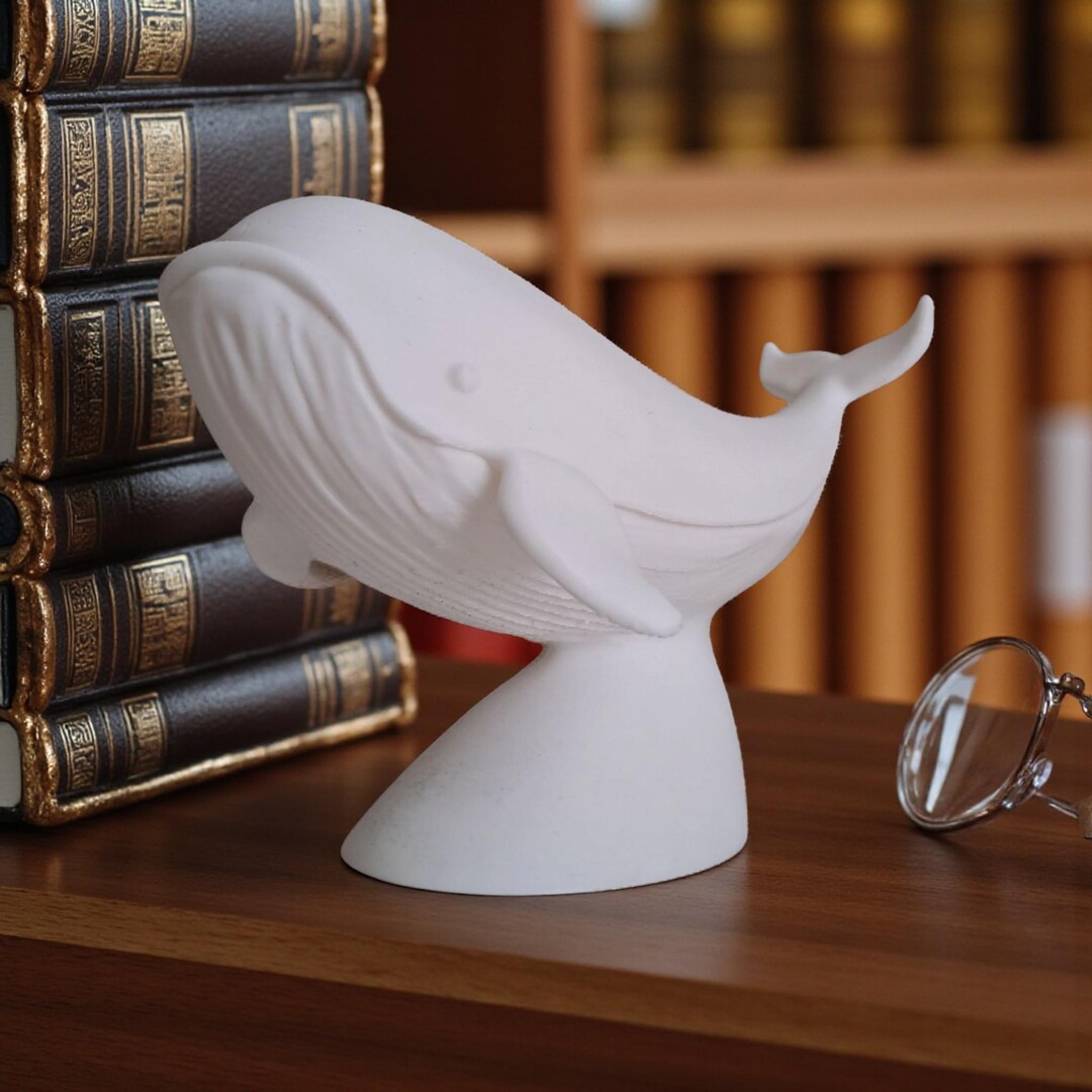 Whale Sculpture | Whale on Stand Home Decor | Ocean Animal Shelf ...