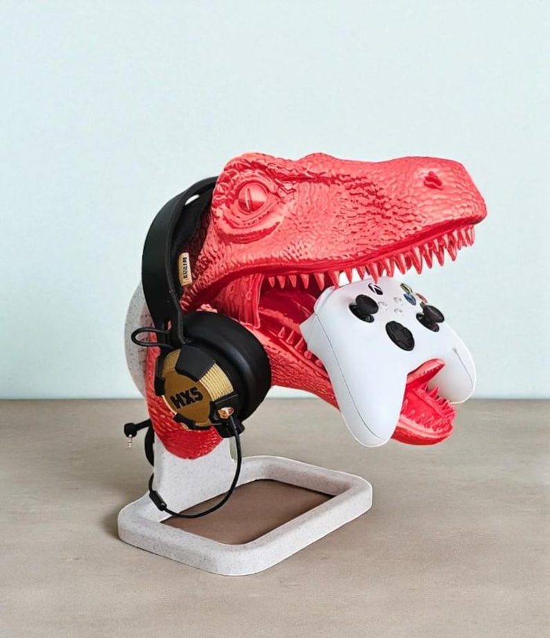 Dinosaur Headphone & Controller Stand | Gaming Accessory Display | Dino ...