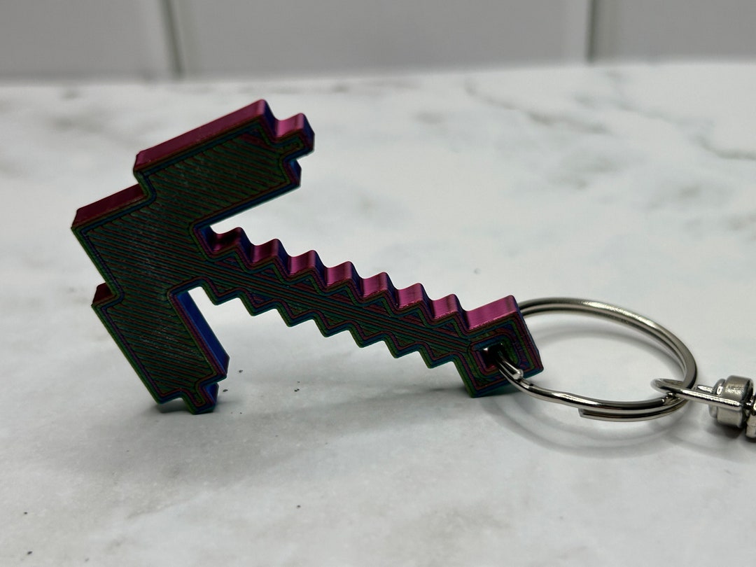 Pixelated Fun Keychains Minecraft Tools Set Including Pickaxe, Sword ...