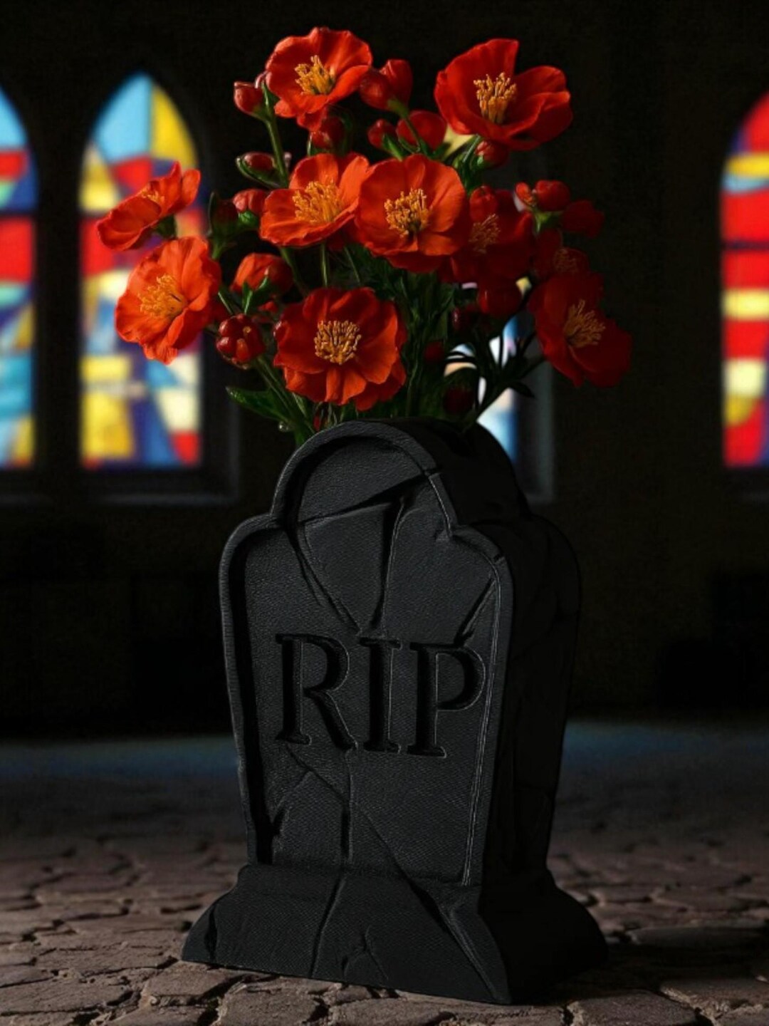 Tombstone Flower Vase | Gravestone Floral Holder | Gothic Cemetery ...