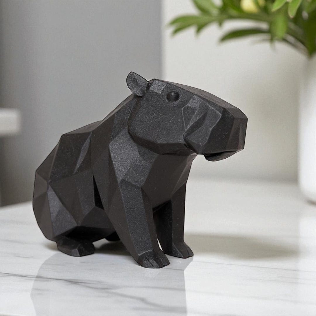 Low Poly Capybara Statue: Modern Geometric Decor - Etsy