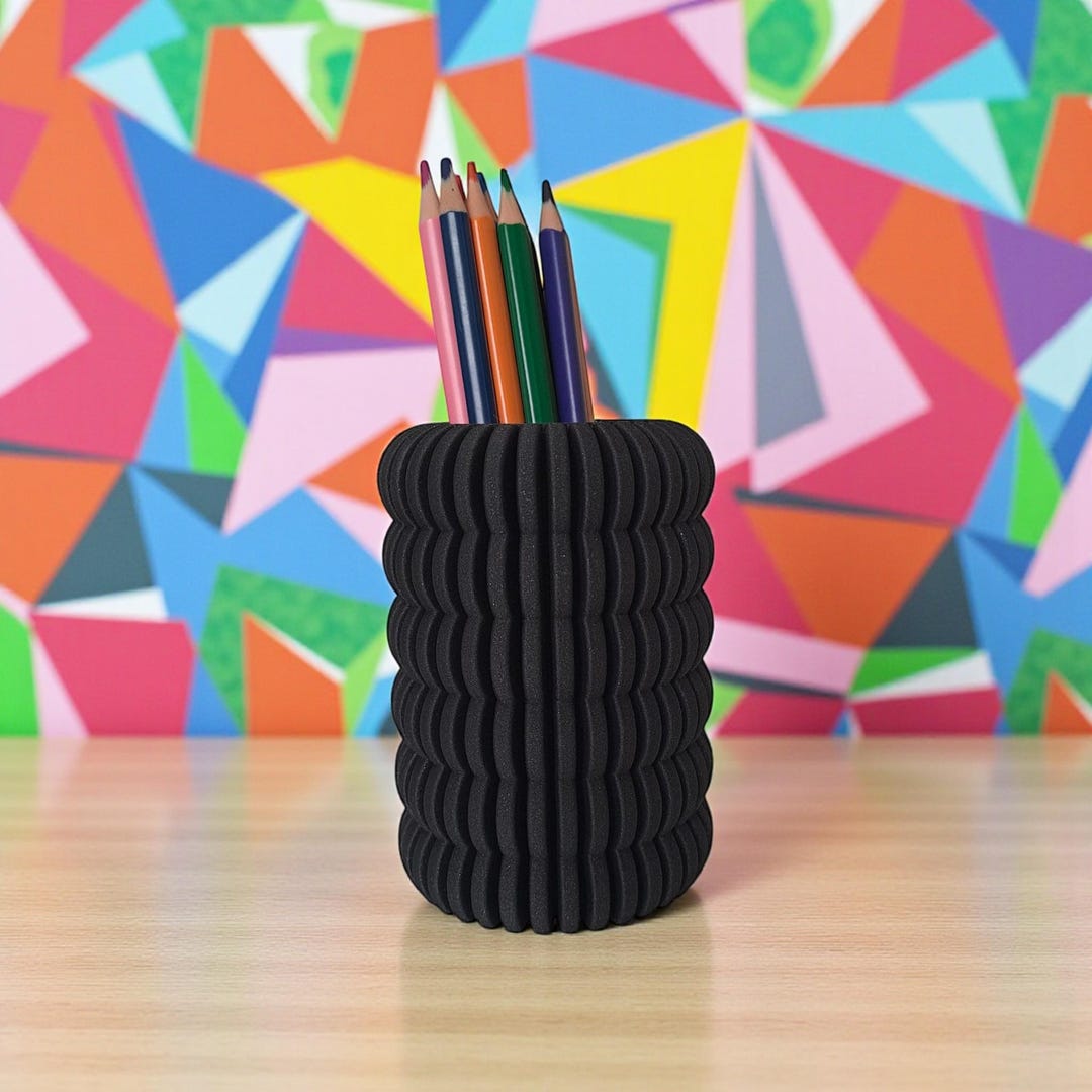 Ribbed Pencil Holder | Ribbed Pen Organizer | Minimalist Desk Tray - Etsy