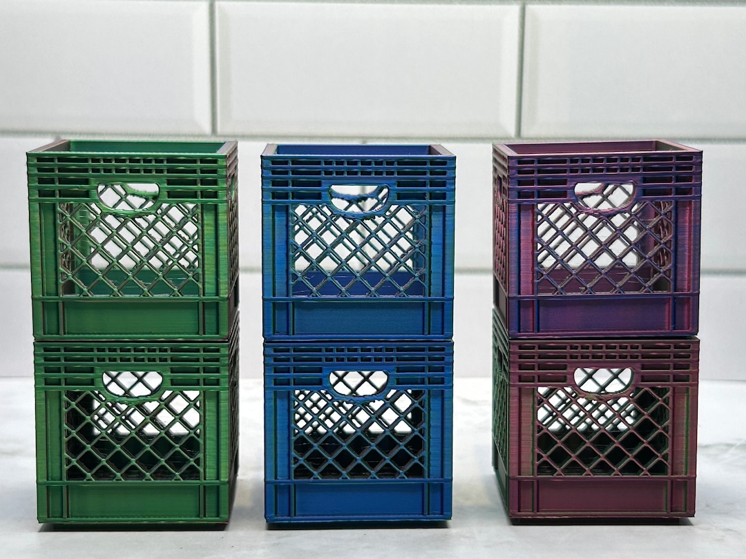 Stackable Plastic Mini Crates Small Item Crate Mini Storage Bin Milk Crate Container Set