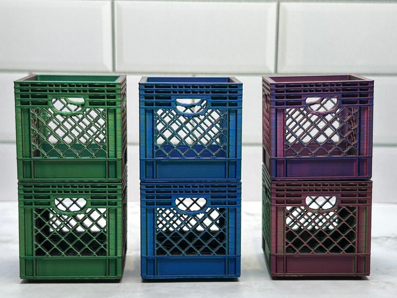 Stackable Plastic Mini Crates Small Item Crate, Mini Storage Bin, Milk ...
