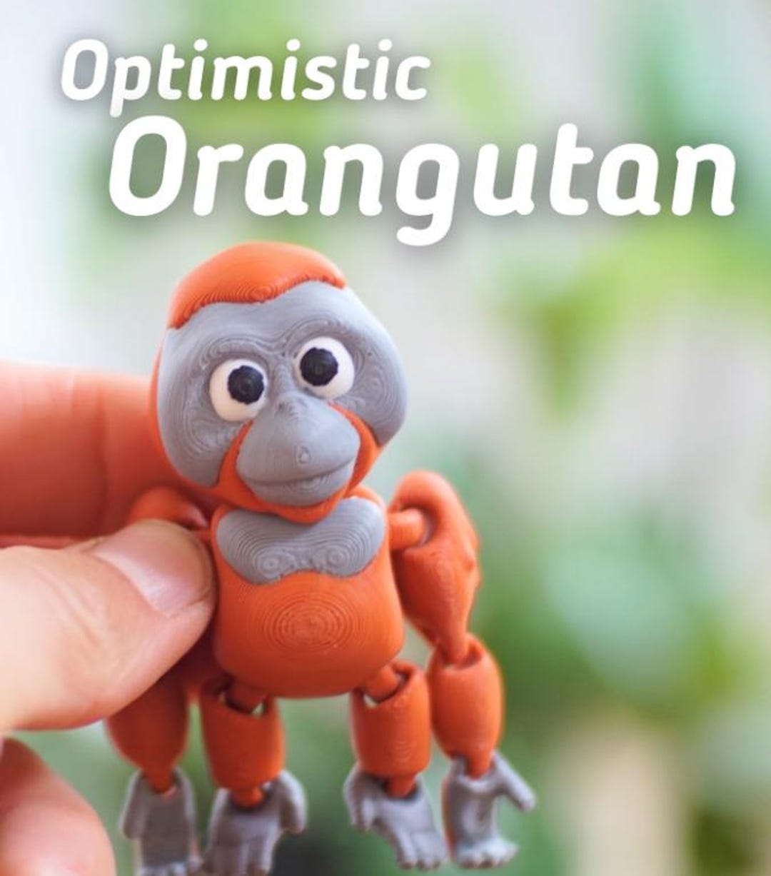 Articulated Orangutan Figure, Tiny Orangutan Figurine, Orangutan Fidget ...