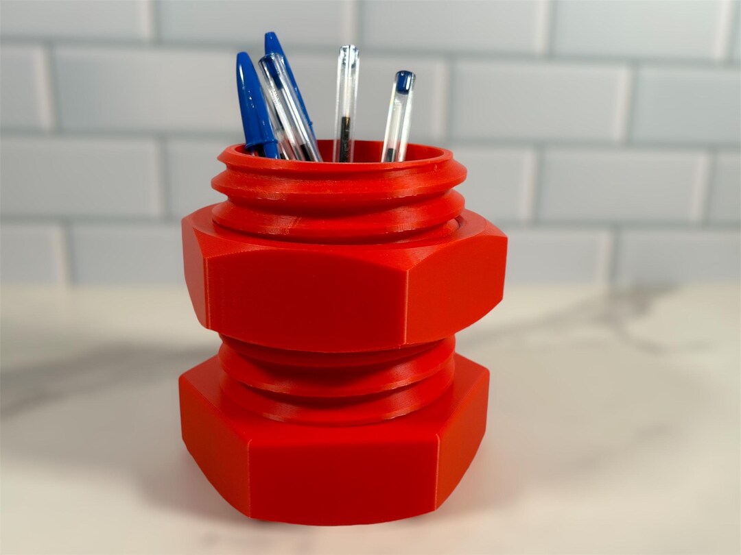 Nut and Bolt Pencil Holder | Screw Pen Holder, Nut and Bolt Pen Holder ...