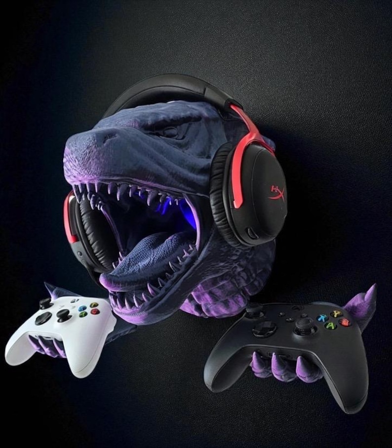 Godzilla Gaming Wall Mount | RGB Headphone & Controller Holder ...