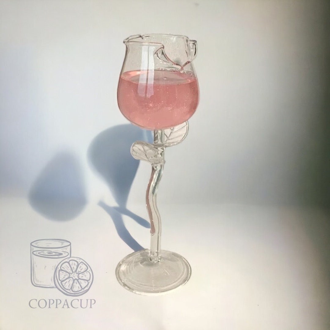 Rose Glass Romantic, Rose Shaped Wine Glass, Elegant Floral Glass ...