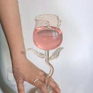 Rose Glass Romantic, Rose Shaped Wine Glass, Elegant Floral Glass ...