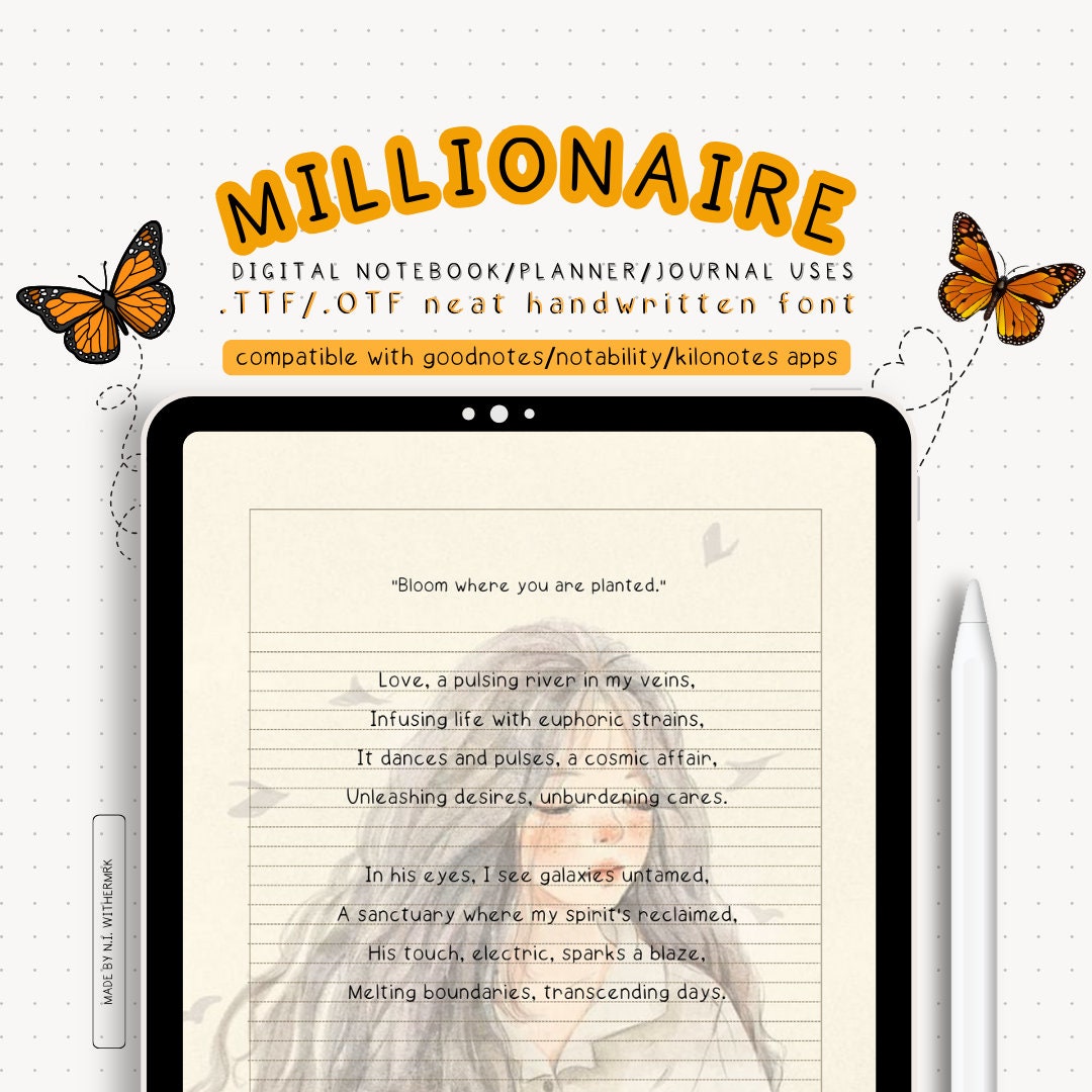 Aesthetic Handwritten Font for Note-taking, Poetry, Letters Cute & Neat ...