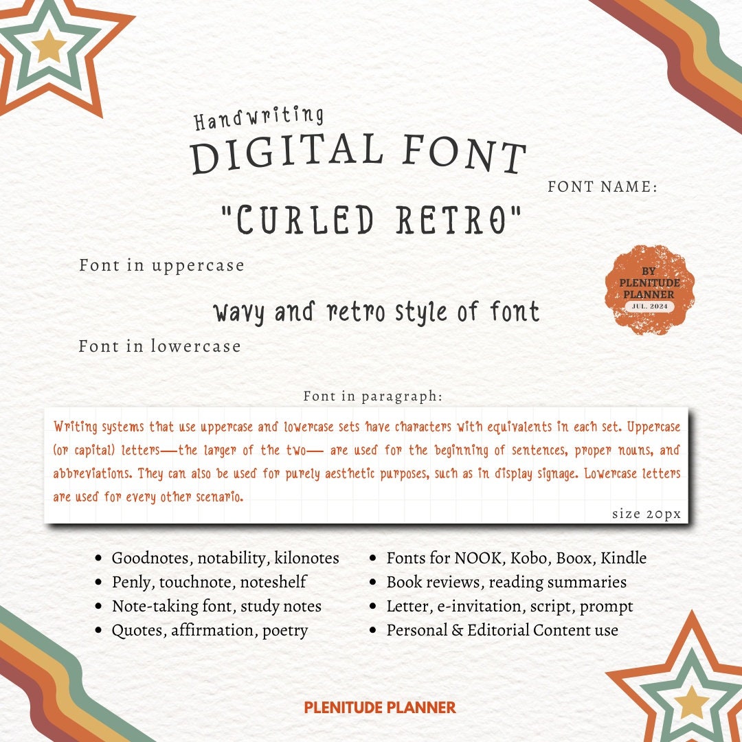 Handwriting Font Goodnotes Font Retro Aesthetic Fonts Retro 80s 90s ...