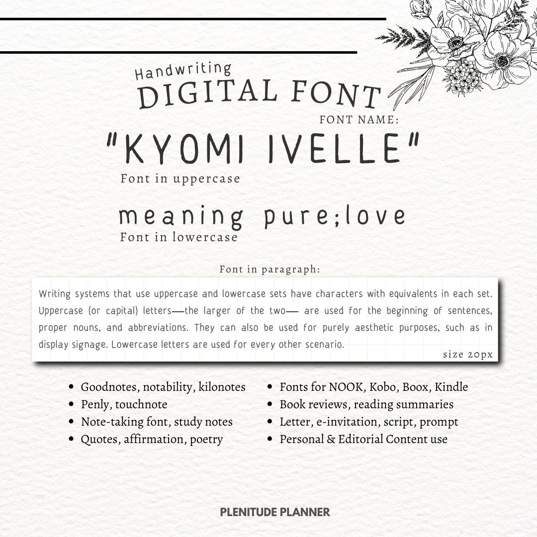 Handwriting Font for Goodnotes Notability Kilonotes Instant Download ...