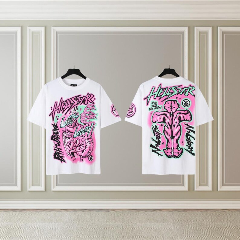 Hellstar Shirts Men's Hip Hop Full Letter Printing Summer Hot T-shirt ...