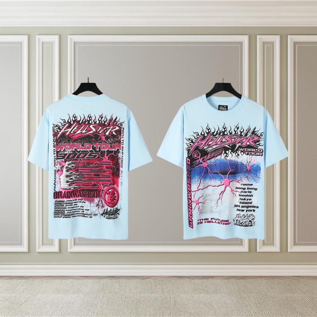 Hellstar Shirts Men's Hip Hop Full Letter Printing Summer Hot T-shirt ...