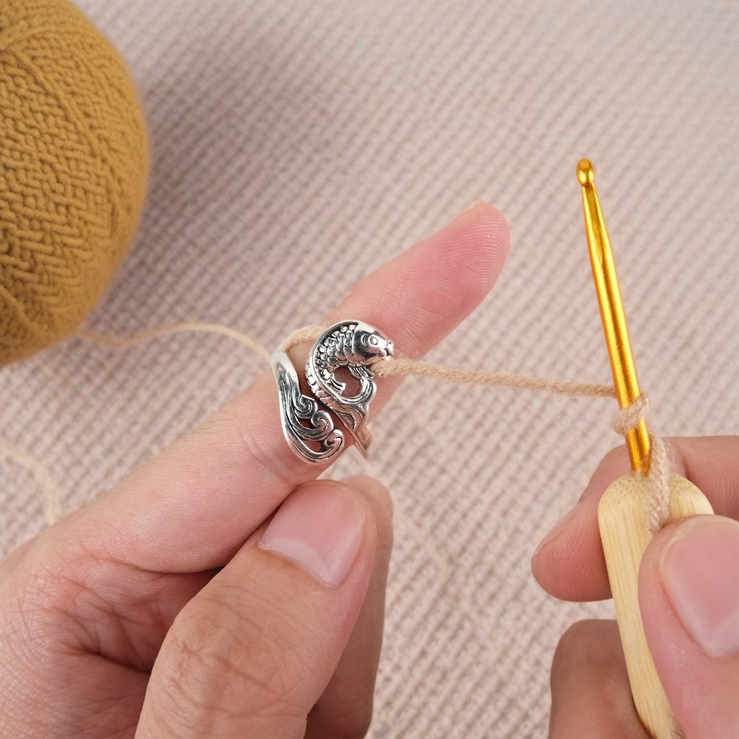 Koi Yarn Tension Ring 2 Colors for Knitting or Crocheting Adjustable ...