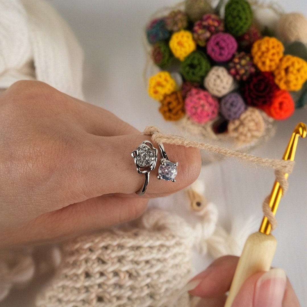 Crown Adjustable Knitting Tension Ring-for Knitting or Crocheting yarn ...