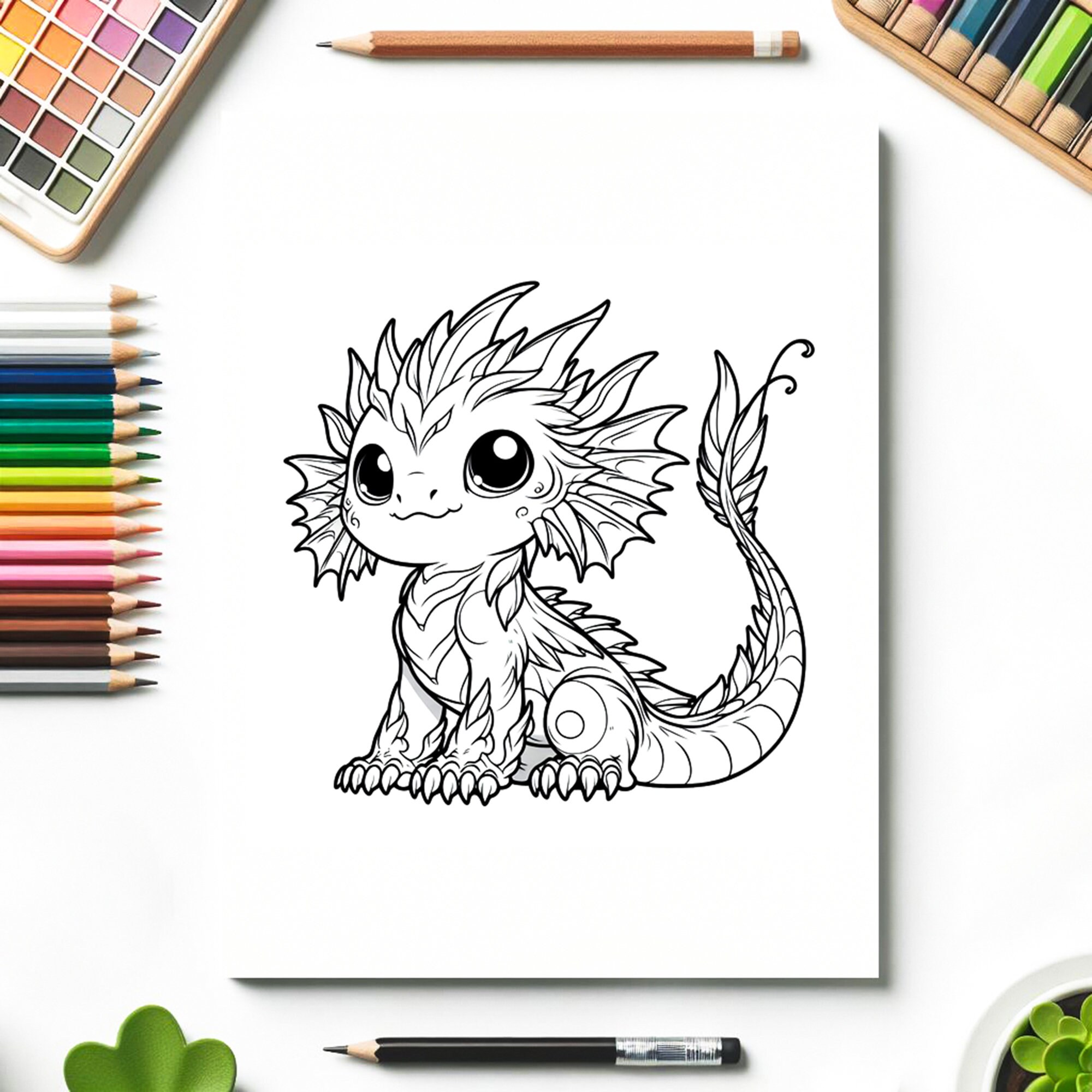 Set of 35 Coloring Pages With Dragoons. Easy Coloring Page to Print ...