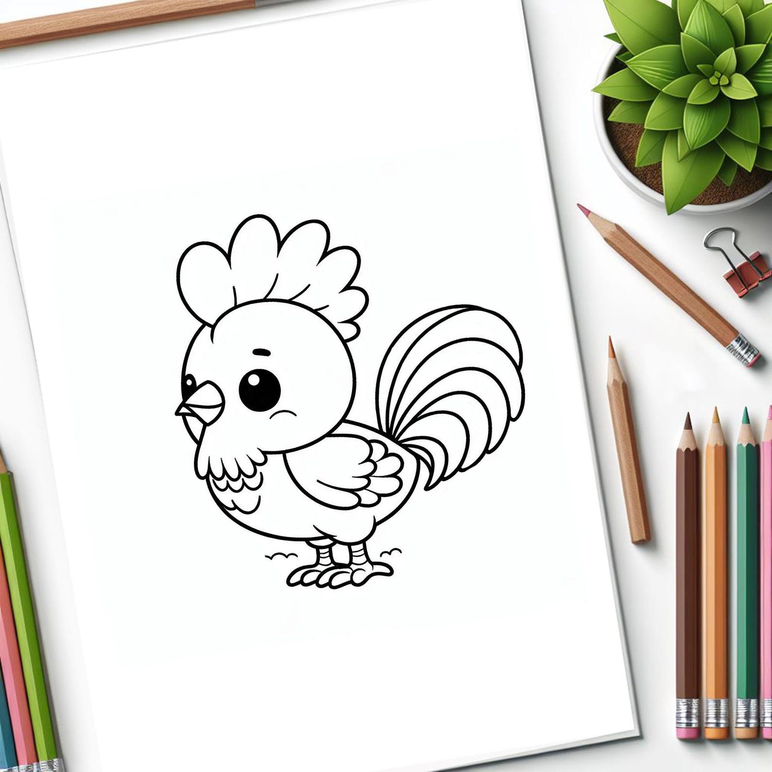 25 Easy Farm Animals Coloring Pages With Thick Borders for Preschoolers ...