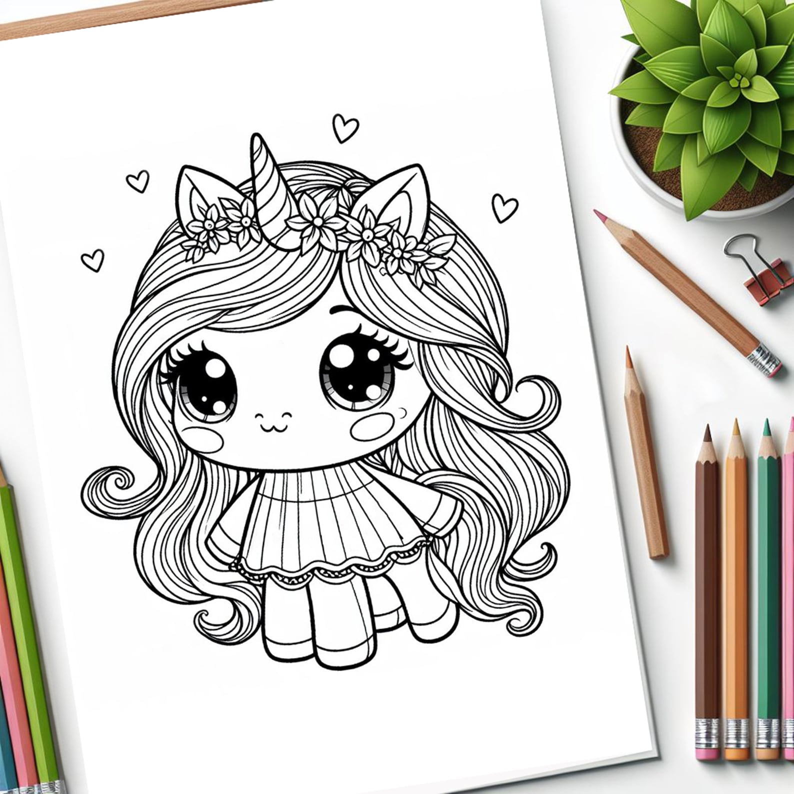 50 Cute Unicorn Coloring Pages for Kids. Kawaii Unicorn Coloring Pages ...