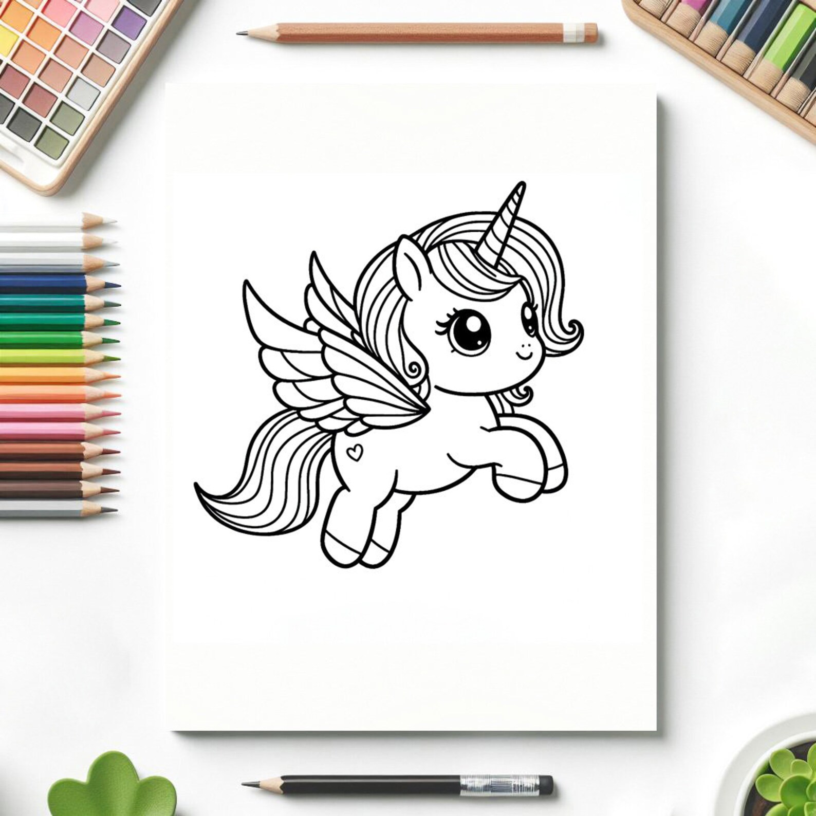 25 Cute Unicorn Coloring Pages for Kids. Kawaii Unicorn Coloring Pages ...