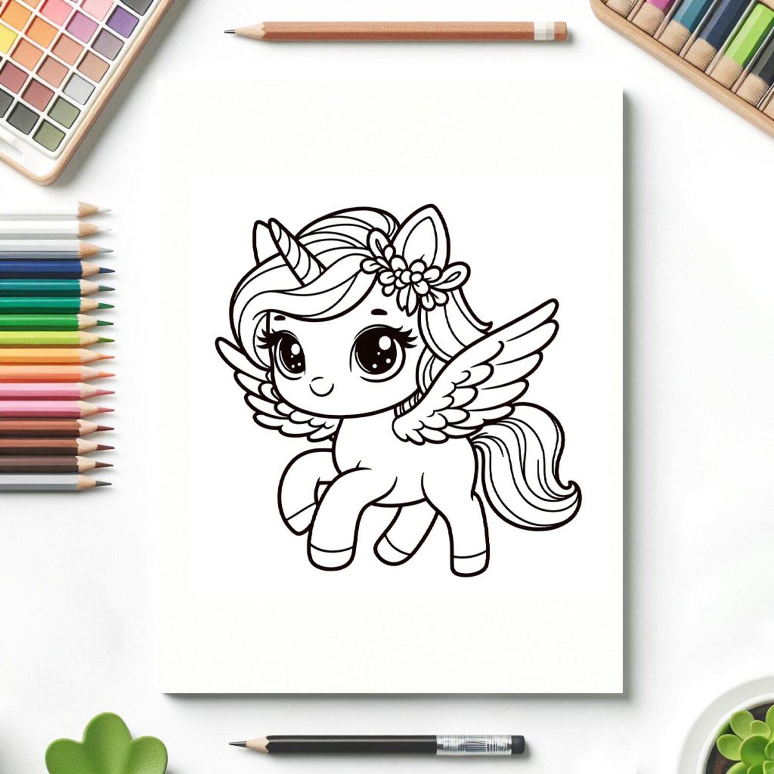 25 Cute Unicorn Coloring Pages for Kids. Kawaii Unicorn Coloring Pages ...