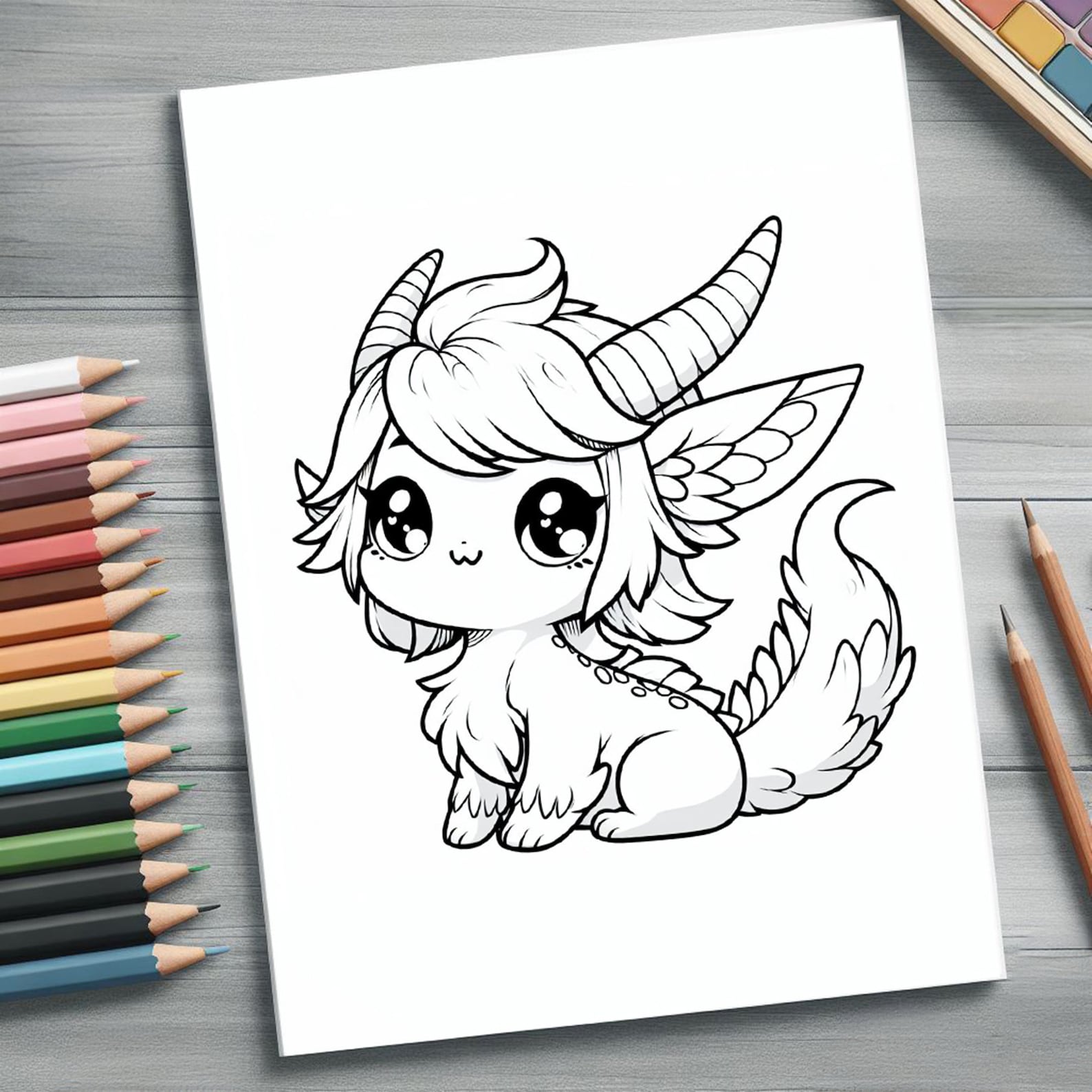 Set of 70 Coloring Pages With Fantastic Animals. Easy Coloring Page to ...