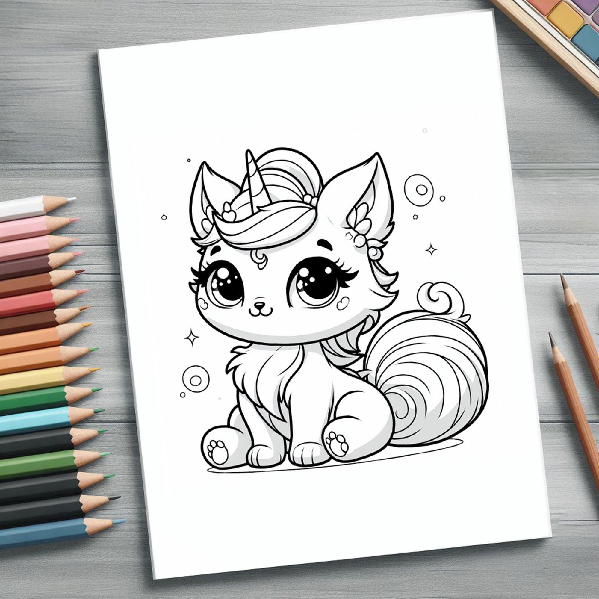 Set of 70 Coloring Pages With Fantastic Animals. Easy Coloring Page to ...