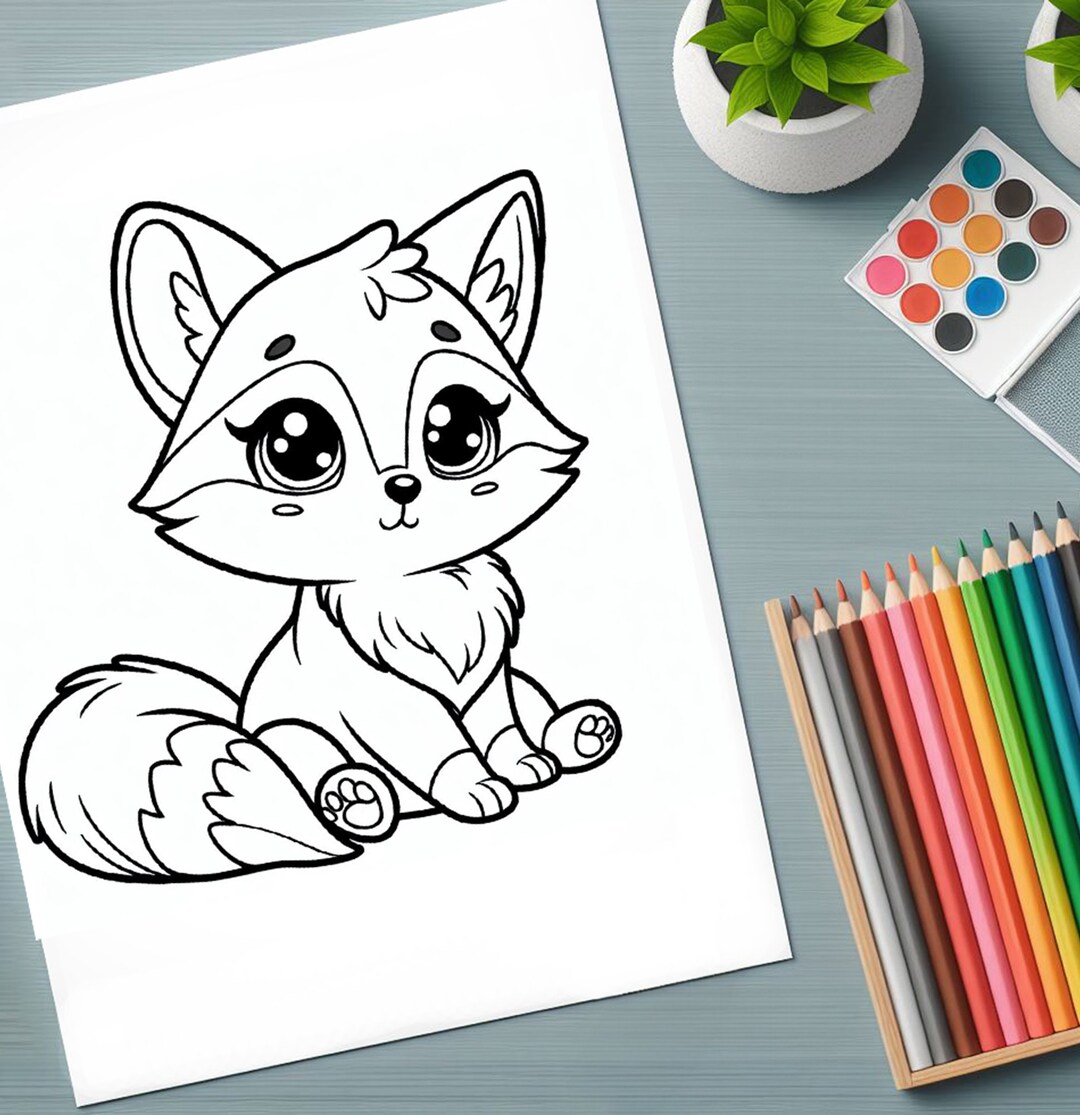 Set of 24 Animal Coloring Pages Easy Coloring Page Printable Animals ...